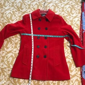 Vintage | Jackets & Coats | Vintage Red Pea Coat | Poshmark